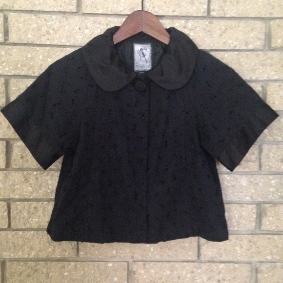 Forever 21 | Tops | Black Crop Cotton Eyelet Jacket | Poshmark